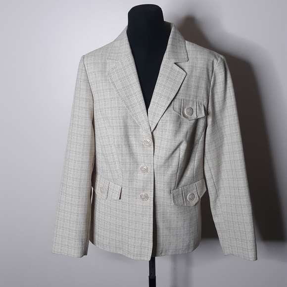 Giorgio Sant'Angelo | Jackets & Coats | Giorgio Santangelo Cream Plaid ...